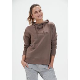 Endurance Damen Kapuzensweatshirt "COLEN W Hoody", braun, Gr. 36, unifarben, 65% Polyester, 35% Baumwolle, Sweatshirts, aus schnelltrocknendem