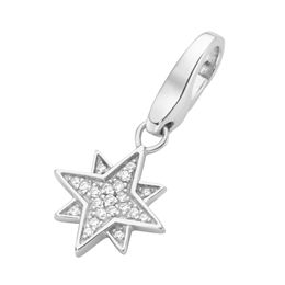 Damen Charm Stern "Stern mit Zirkonia, Silber 925", wei&szlig;, Giorgio Martello MILANO, Silber 925 (Sterlingsilber), Charms