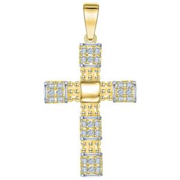 Firetti Damen Kreuzanh&auml;nger "Schmuck Geschenk Gold 375 Halsschmuck Anh&auml;nger Halskette Kreuz", Gelbgold 375, 1,68 g, gelb, Gelbgold 375,