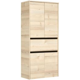 Midischrank SAPHIR, B:66,8cm H:145,6cm T:33cm, beige, Spanplatte, Badezimmer, Schr&auml;nke, "Quickset 393"