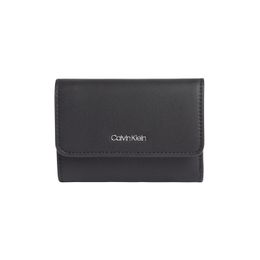 Calvin Klein Damen Geldb&ouml;rse "CK MUST SMALL TRIFOLD W/ZIP", schwarz, Lederimitat, unifarben, Kleinlederwaren, Damen Geldbeutel, Portemonnaie mit
