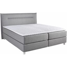 Boxspringbett Maintal, grau, Bezug: Strukturstoff aus 100% Polyester;Bezug der Spiegelfl&auml;che Matratzendrell aus 100% Polyester;Bezug des Toppers: