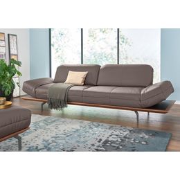 3-Sitzer, B:232cm H:117cm T:129cm, beige, CREATION BY ROLF BENZ, Leder OSKAR - echtes Leder;Flachgewebe DONNA (76% Polyester 24% Polyacryl), Sofas,