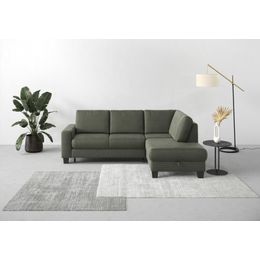 Ecksofa Home Affaire, B:236cm H:91cm T:170cm, gr&uuml;n, 95% Polyester, 5% Polyamid, Wohnzimmer, Sofas, "Summer L-Form", mit Ottomane, mit oder ohne