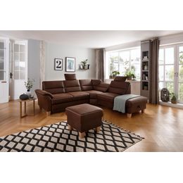 Ecksofa Home Affaire, B:262cm H:89cm T:235cm, braun, Luxus-Microfaser ALTARA NUBUCK (100% Polyester);Struktur (100% Polyester);Luxus-Microfaser