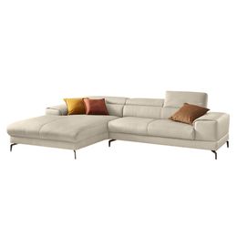 Ecksofa W.Schillig, B:303cm H:70cm T:193cm, grau, Longlife Xtra-Leder Z59: Glattleder mit modischer Pr&auml;gung. Hautst&auml;rke 0, 9 - 1, 1 mm, Wohnzimmer,