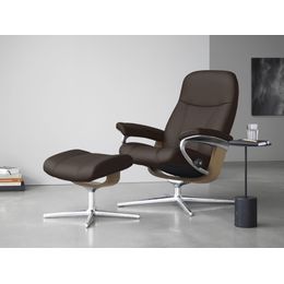 stressless "Consul" mit Cross Base, Gr&ouml;&szlig;e S, M & L, Holzakzent Eiche, in 2 Bezugsqualit&auml;ten lieferbar