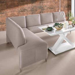 Eckbank, B:264cm H:91cm T:197cm, beige, exxpo - SOFA FASHION, NaturLeder;Strukturstoff (Zusammensetzung: Polyester 100%);Luxus-Microfaser