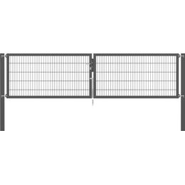 Alberts Zaundoppelt&uuml;r "Flexo Plus", B/H: 400cm x 100cm, grau, Tore, anthrazit, verschiedene Abmessungen