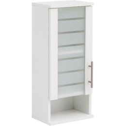 H&auml;ngeschrank Schildmeyer, B:30cm H:70,5cm T:20,5cm, wei&szlig;, Badezimmer, Schr&auml;nke, "Nikosia", Breite 30 cm, mit Glast&uuml;r, hochwertige MDF-Fronten,