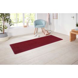 L&auml;ufer, B:80cm H:7mm L:300cm, rot, HANSE HOME EXCLUSIV, Polypropylen, Flur, Teppiche, "Liberty", Uni-Meliert, robust, kr&auml;ftige Farben, rundherum