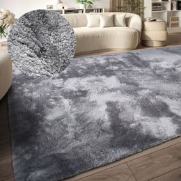 Hochflor-Teppich ELLE DECORATION, B:80cm H:28mm L:150cm, silber, Polyester, Teppiche, "Calida", Langflor, Shaggy, einfarbig, flauschig, weich,