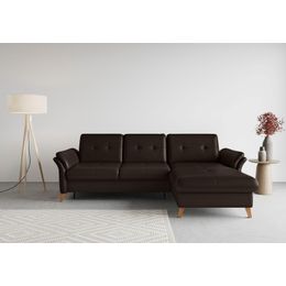 Sit & More Ecksofa SIT & MORE, B:268cm H:90cm T:176cm, braun, Wohnzimmer, Sofas, "G&ouml;teborg", Sitztiefenverstellung und Federkern, wahlweise mit Bettfunktion