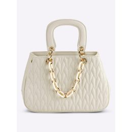 Heine Damen Handtasche, beige, Viskosemischung, unifarben, Taschen