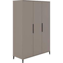 Kleiderschrank Home Affaire, B:131cm H:195cm T:52cm, grau, Kinderzimmer, Schr&auml;nke, "ARI, 3-t&uuml;rig", viel Stauraum mit Einlegeb&ouml;den und Kleiderstange