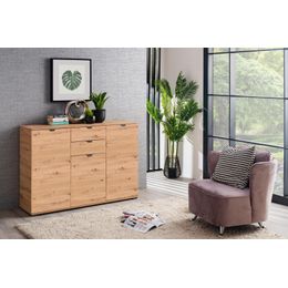 Sideboard Inosign, B:135cm H:95cm T:40cm, braun, Spanplatte, Wohnzimmer, Sideboards, "Duero", Kommode mit 2 Schubk&auml;sten, Breite 135 cm