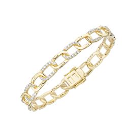 Damen Armband "mit Zirkonia, Silber 925", 19cm, Silber 925 (Sterlingsilber), gold, Giorgio Martello MILANO, Silber 925 (Sterlingsilber), Armb&auml;nder
