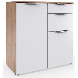 Kombikommode wimex, B:81cm H:84cm T:41cm, wei&szlig;, Spanplatte, Schlafzimmer, Sideboards, "Level by fresh to go", 2-t&uuml;rig, mit 2 Schubladen und