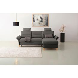 Ecksofa Home Affaire, B:252cm H:90cm T:162cm, grau, 98% Polyester 2% Polyamid, Wohnzimmer, Sofas, "Westerland L-Form", Federkern-Polsterung,