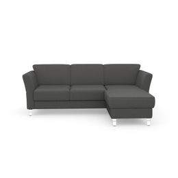 Sit & More Ecksofa SIT & MORE, B:248cm H:87cm T:162cm, grau, Wohnzimmer, Sofas, "Visby L-Form", wahlweise mit Bettfunktion und Bettkasten, frei im Raum stellbar