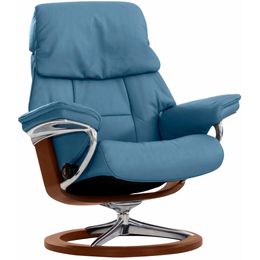 Relaxsessel stressless, B:76cm H:100cm T:75cm, blau, Leder PALOMA: durchgef&auml;rbtes Semianilin-M&ouml;belleder;Leder BATICK: durchgef&auml;rbtes und genarbtes