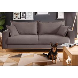3-Sitzer Home Affaire, B:210cm H:74cm T:84cm, braun, Webstoff (100% Polyester);Baumwollmix (50% Baumwolle, 50% Polyester);Baumwollmix (50% Baumwolle,