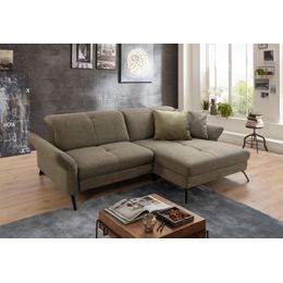 Ecksofa, B:259cm H:84cm T:167cm, gr&uuml;n, SET ONE BY Musterring, 100% Polyester, Wohnzimmer, Sofas, "SO 4400 V", wahlweise mit motorischer Bettfunktion