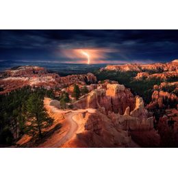 papermoon Fototapete "Photo-Art STEFAN MITTERWALLNER, BLITZ &Uuml;BER BRYCE CANYON", B/L: 3,5m x 2,6m, Bahnen: 7 Stk., bunt, Schlafzimmer, Tapeten