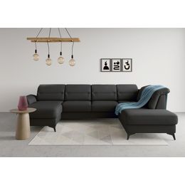 Sit & More Wohnlandschaft SIT & MORE, B:326cm H:85cm T:220cm, schwarz, 98% Polyester, 2% Polyamid, Sofas, "Sinatra U-Form", optional mit Kopfteilverstellung und