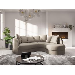 Sit & More Ecksofa SIT & MORE, B:245cm H:76cm T:227cm, grau, 95% Polyester, 5% Polyamid, Wohnzimmer, Sofas, "Samba L-Form", moderne organische Form, inkl. 7