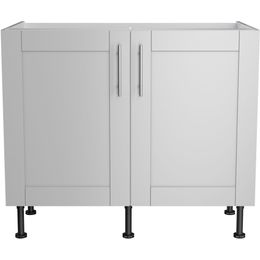 Sp&uuml;lenschrank KOCHSTATION, B:100cm H:87cm T:58,4cm, grau, K&uuml;che, Schr&auml;nke, "KS-Ahus", Breite 100 cm