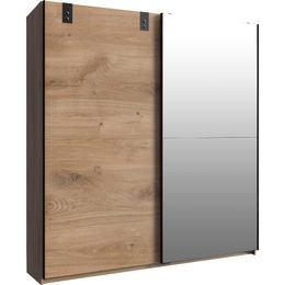 Schwebet&uuml;renschrank wimex, B:180cm H:198cm T:64cm, grau, Schr&auml;nke, "Cardiff", mit Spiegel