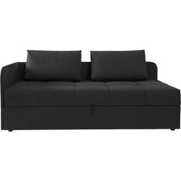 Schlafsofa Alina, B:205cm H:73cm T:95cm, grau, Chenille EQE (100% Polyester), Jugendzimmer, Sofas, "Marla", inkl. Stauraum & 2 R&uuml;ckenkissen, Armlehne