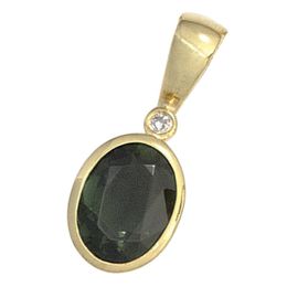 Jobo Damen Kettenanh&auml;nger "Anh&auml;nger oval", SI = kleine Einschl&uuml;sse, Diamanten Gelbgold 585, gelb, Diamanten, Gelbgold 585, Schmuckanh&auml;nger, 585 Gold