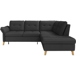 Sit & More Ecksofa SIT & MORE, B:250cm H:90cm T:226cm, schwarz, Wohnzimmer, Sofas, "G&ouml;teborg", inkl. Sitztiefenverstellung, wahlweise mit Bettfunktion &