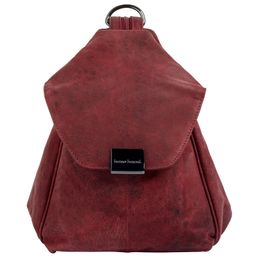 Bruno Banani Damen Cityrucksack, rot, Leder, Rindsleder, unifarben, Rucks&auml;cke, echt Leder