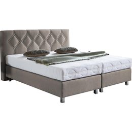 Boxspringbett, B:175cm L:210cm, beige, Westfalia Schlafkomfort, Bezug Bett: Microvelours (100% Polyester) oder Feinstruktur (100% Polyester);Bezug