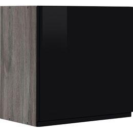 H&auml;ngeschrank KOCHSTATION, B:60cm H:57cm T:34cm, schwarz, Holzwerkstoff, K&uuml;che, Schr&auml;nke, "KS-Virginia", 57 cm hoch, 60 cm breit, 1 T&uuml;r, Einlegeboden,