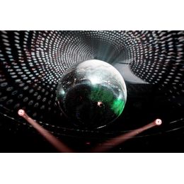 papermoon Fototapete "Discoball", B/L: 4m x 2,6m, Rollen: 1, bunt, Wohnzimmer, Tapeten