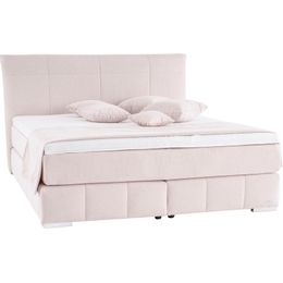Boxspringbett Alina, B:188cm L:214cm, beige, Chenille GCP (100% Polyester), Jugendzimmer, Komplettbetten, "Luga", 188 cm breit, inkl. Matratze und