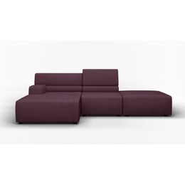 Ecksofa Egoitaliano, B:287cm H:80cm T:98cm, lila, 100% Polyester. Wasserabweisende Mikrofaser., Wohnzimmer, Sofas, "Babouche, Designsofa mit