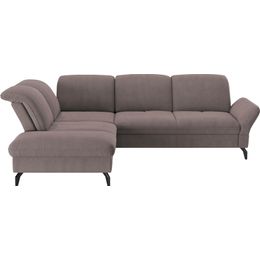 Sit & More Ecksofa SIT & MORE, B:288cm H:88cm T:242cm, grau, 90% Polyester, 10% Polyamid, Wohnzimmer, Sofas, "Leandro L-Form", Wahlweise mit Bett-, Kopfteil -