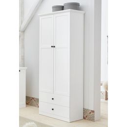 Garderobenschrank Home Affaire, B:81cm H:200cm T:41cm, wei&szlig;, FSC-zertifizierter Holzwerkstoff, Flur, Schr&auml;nke, "&Ouml;rebro", zeitloser Landhausstil, mit