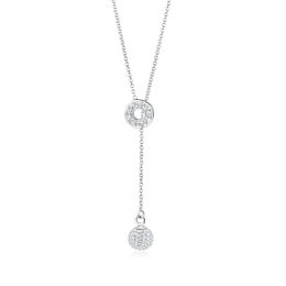 Elli Damen Collierkettchen "Y-Kette Wei&szlig; 925 Sterling Silber, mit Kristallen von Swarovski", 45,mit Steinen, Silber 925 (Sterlingsilber), L: 45,