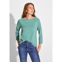 Cecil Damen 3/4-Arm-Shirt, gr&uuml;n, Gr. XXL, unifarben, Web, 100% Baumwolle, Shirts, aus reiner Baumwolle