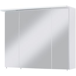 Spiegelschrank Welltime, B:80cm H:64cm T:20cm, wei&szlig;, Holzwerkstoff, Badezimmer, Schr&auml;nke, "Flex", Breite 80 cm, mit 3D-Spiegeleffekt