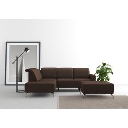 Sit & More Ecksofa SIT & MORE, B:249cm H:84cm T:205cm, braun, Wohnzimmer, Sofas, "Bailando L-Form", wahlweise mit Kopfteilverstellung und Vorziehsitz, motorisch
