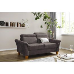 2,5-Sitzer Home Affaire, B:181cm H:84cm T:93cm, braun, 100% Polyester, Sofas, "Conville", inkl. Kopfteilverstellung