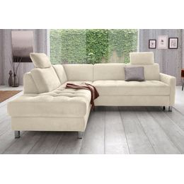 Sit & More Ecksofa SIT & MORE, B:233cm H:78cm T:196cm, beige, Struktur fein (100% Polyester);Struktur (100% Polyester), Wohnzimmer, Sofas, "Pablo L-Form",