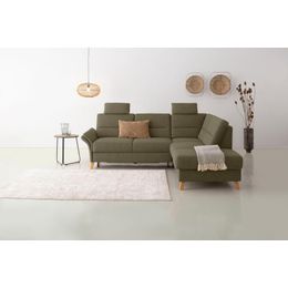 Ecksofa Home Affaire, B:238cm H:90cm T:213cm, gr&uuml;n, 100% Polyester, Wohnzimmer, Sofas, "Westerland L-Form", Federkern-Polsterung, wahlweise mit